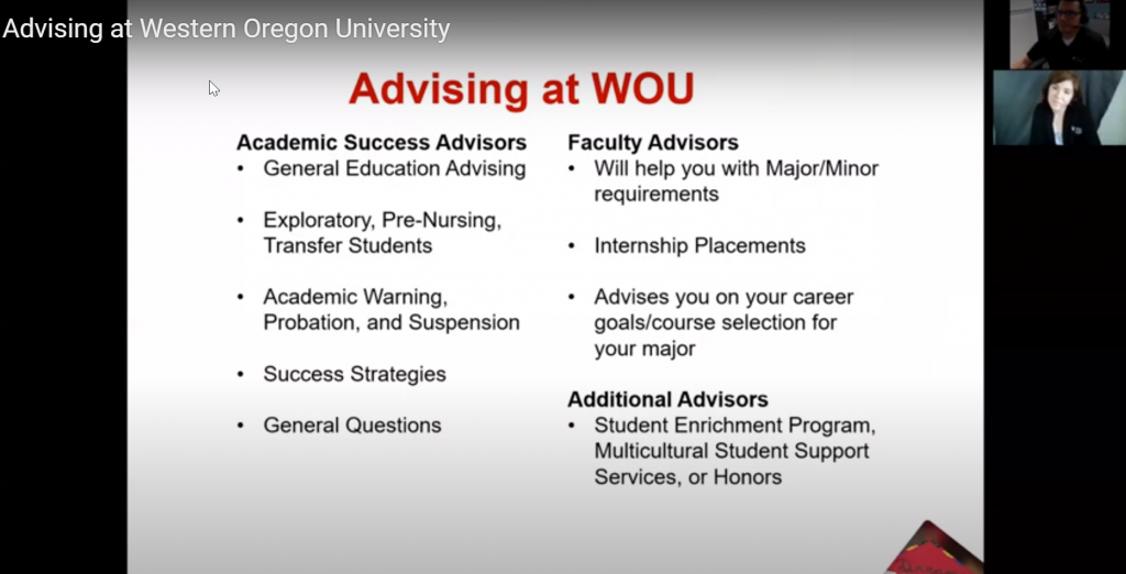 Student Support - Academic Effectiveness at WOU