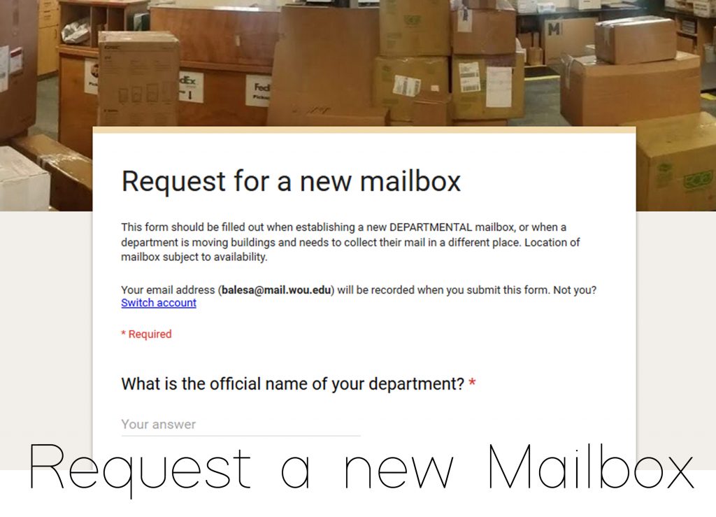 Mail Services Forms - University Mail Services